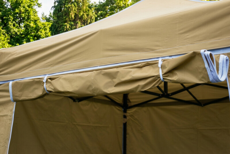 Pop Up Folding tent 2x2 m, with walls, Beige, H series, steel (canopy ...